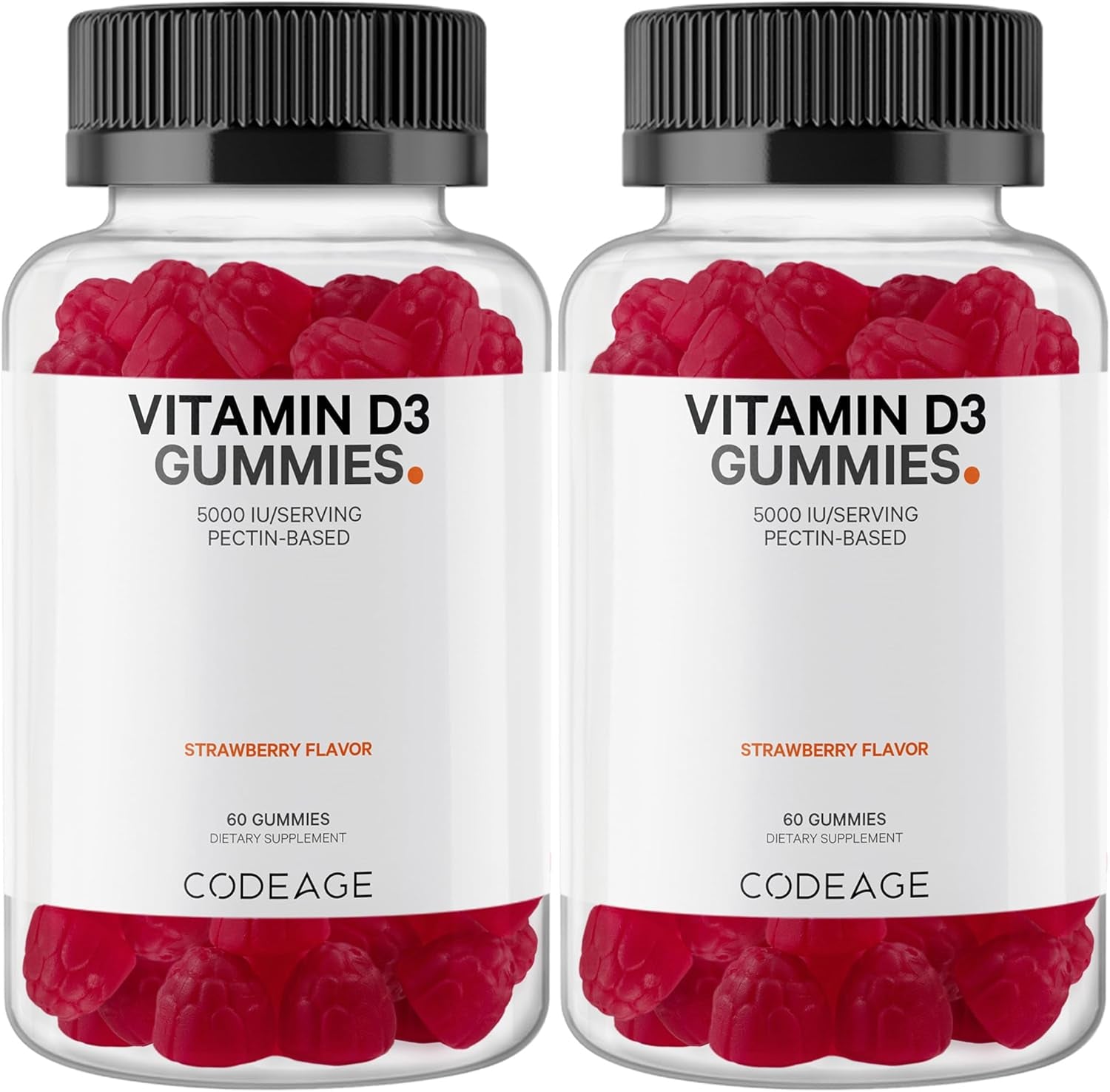 Codeage Vitamin D3 Gummy Vitamins, Vitamin D3 5000 IU Gummies Cholecal ...