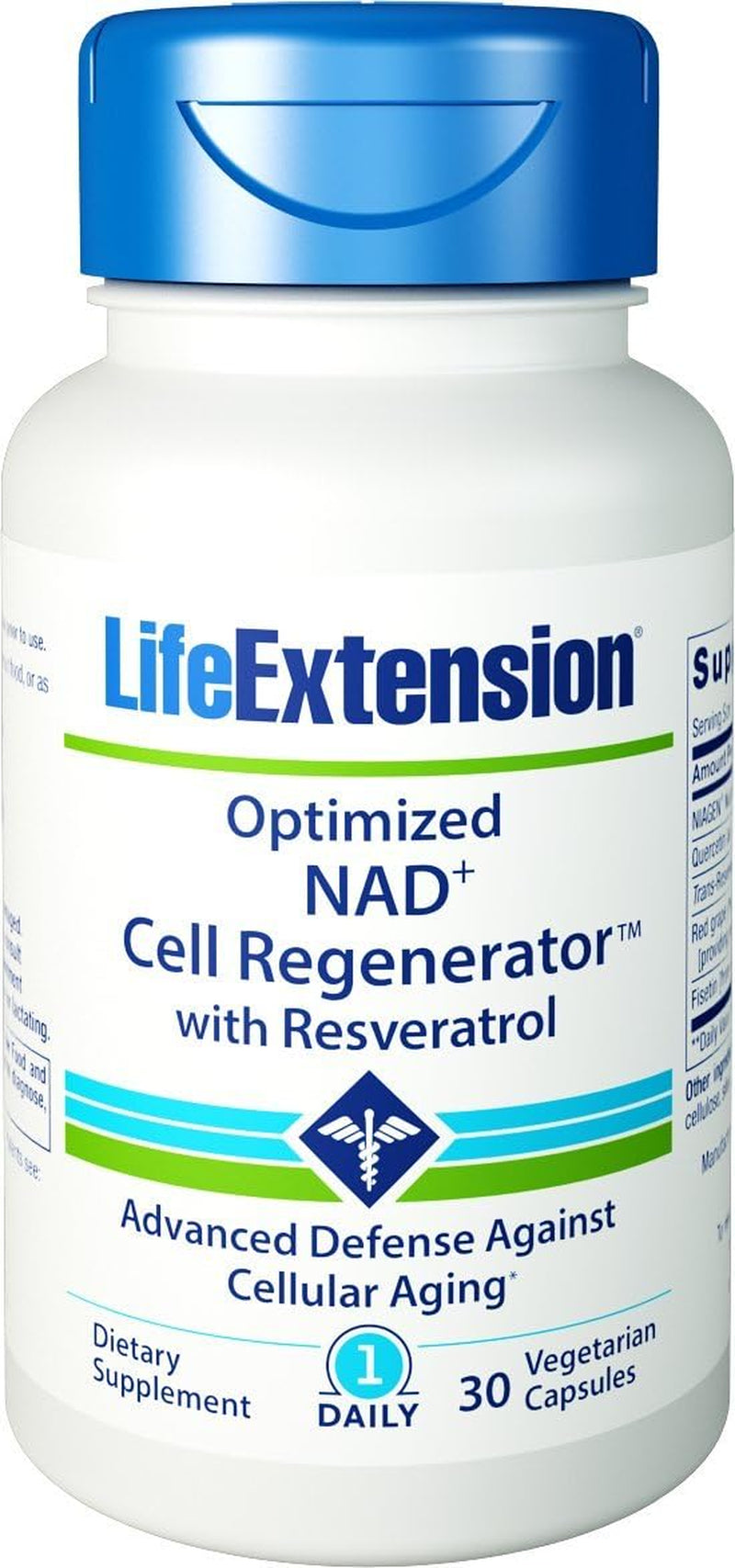 Life Extension Optimized NAD Cell Regenerator with Resveratrol, 30 Veg ...
