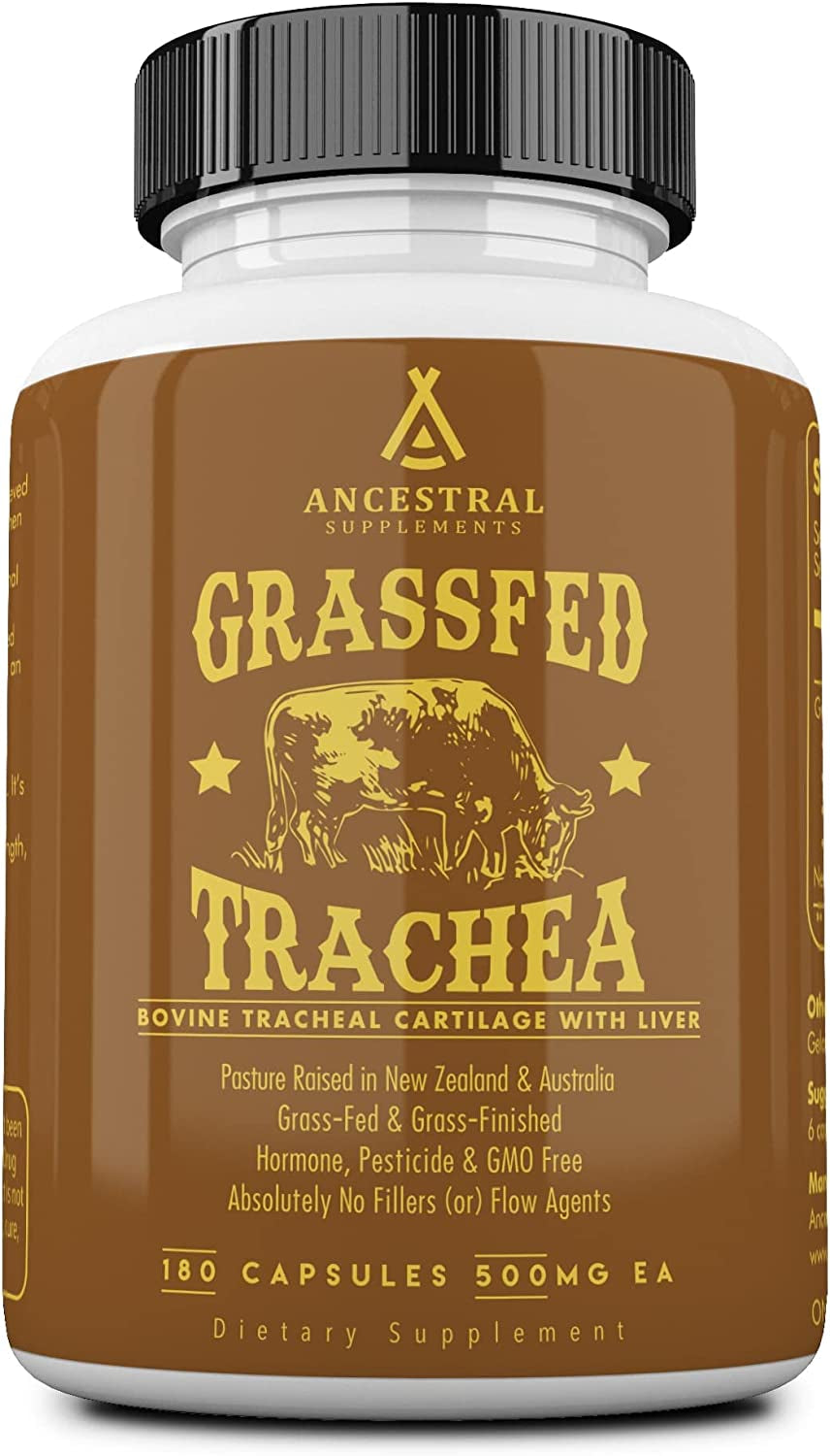 Ancestral Supplements Grass Fed Beef Tracheal Cartilage Supplement wit ...