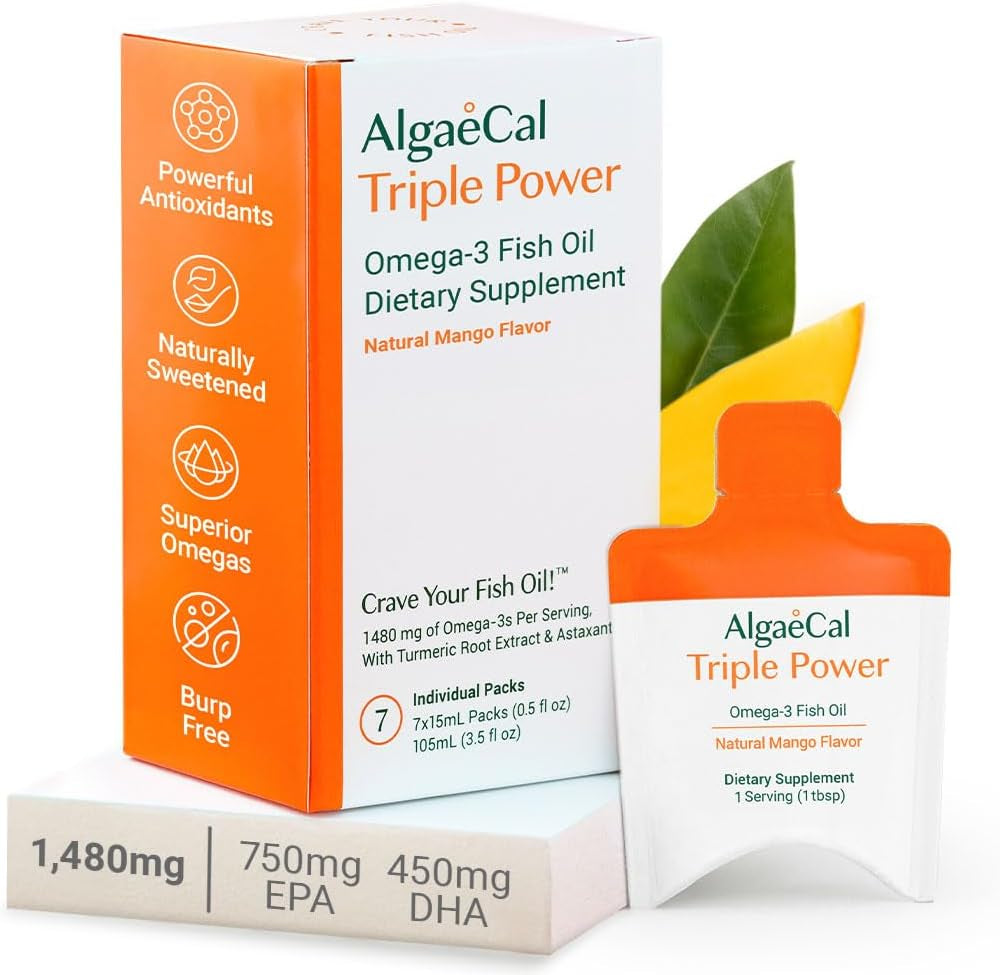 Triple Power Omega-3 Fish Oil, Natural Liquid Emulsion with EPA & DHA ...