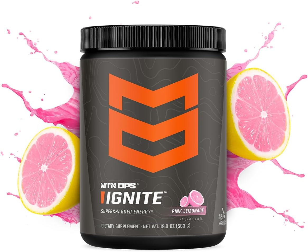 MTN OPS Ignite Energy Drink Powder, Gluten Free Nitric Oxide Supplemen ...