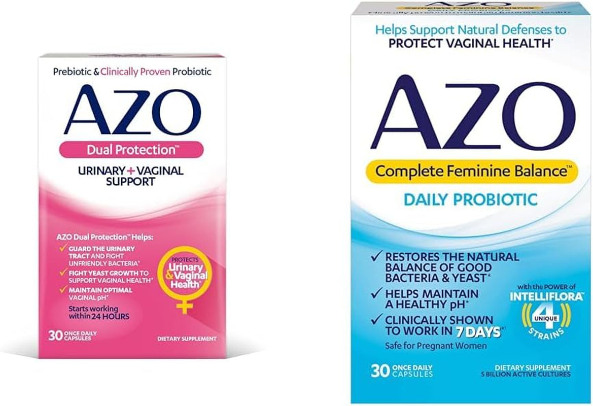 AZO Dual Protection | Urinary + Vaginal Support* | Prebiotic plus Clin ...