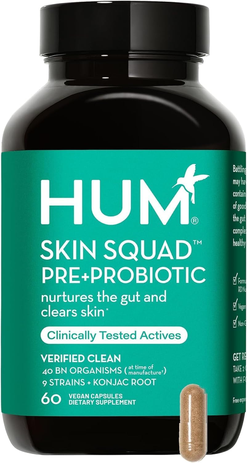 HUM Skin Squad - Probiotic Supplement for Clear Skin & Gut Health - Mi ...