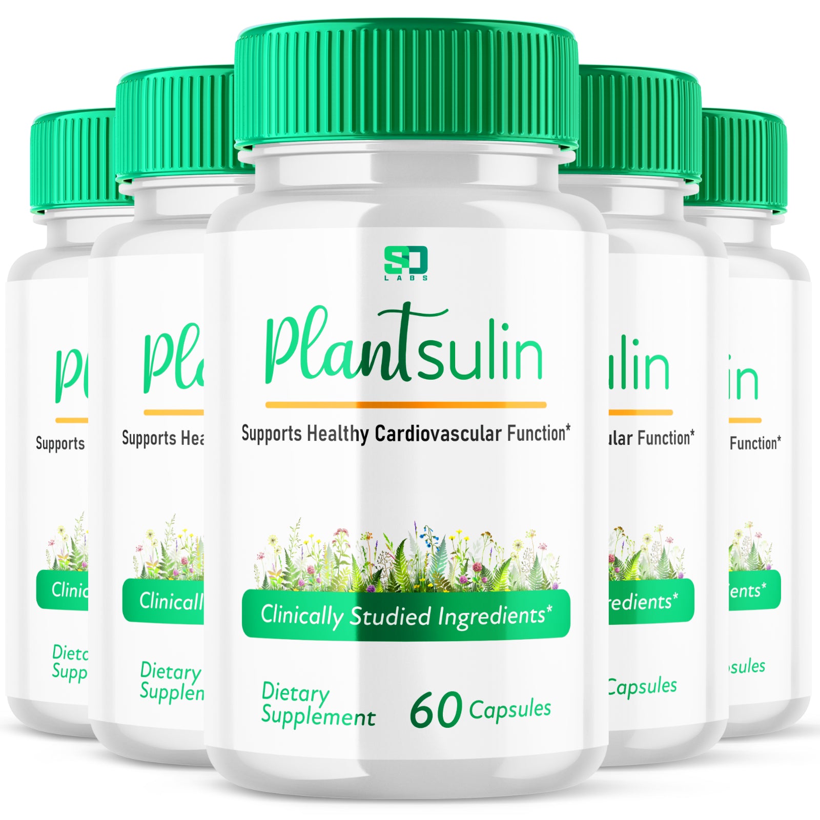 (5 Pack) Plantsulin Supports Healthy Cardiovascular Function Pill (300 ...