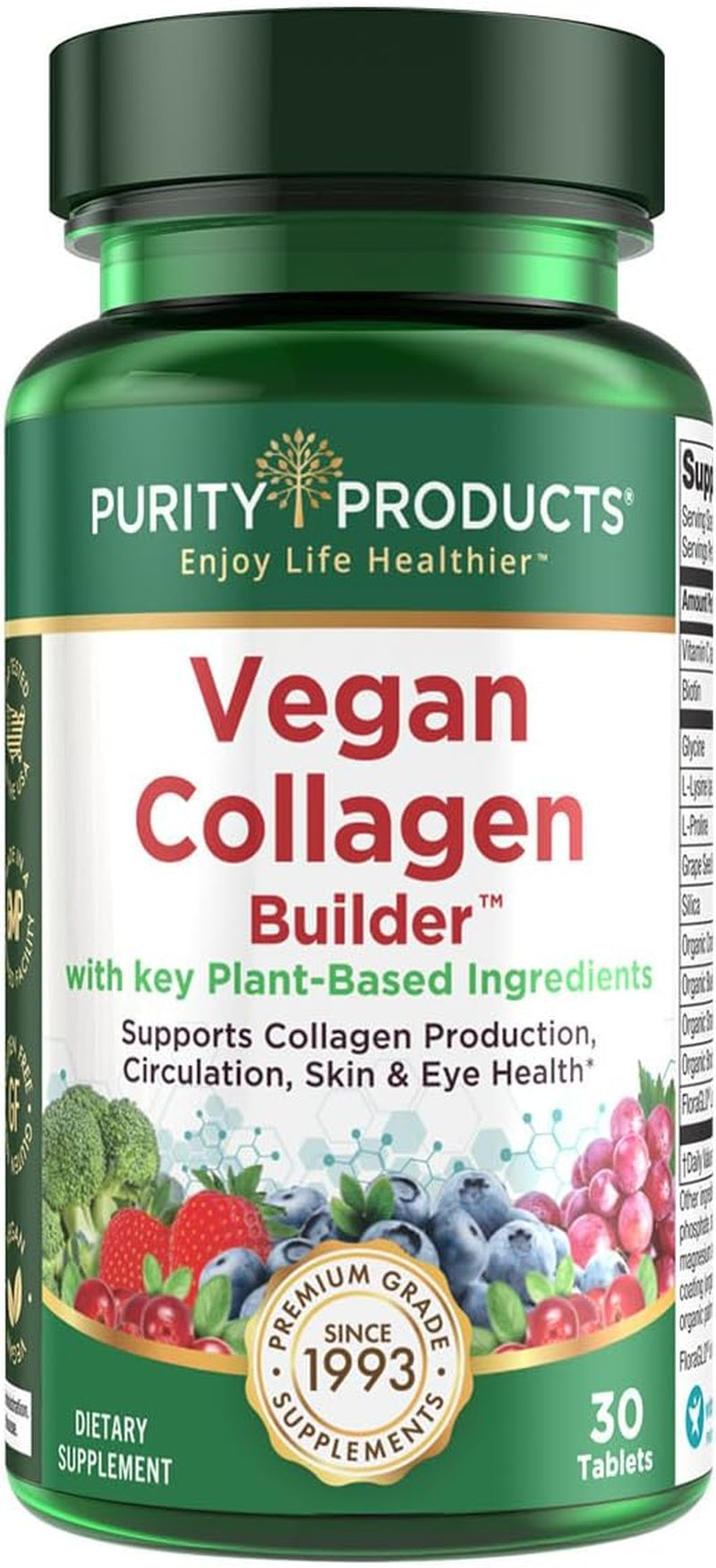 Vegan Collagen Builder - Organic Whole Foods Fruits + Veg, Silica, Lut ...