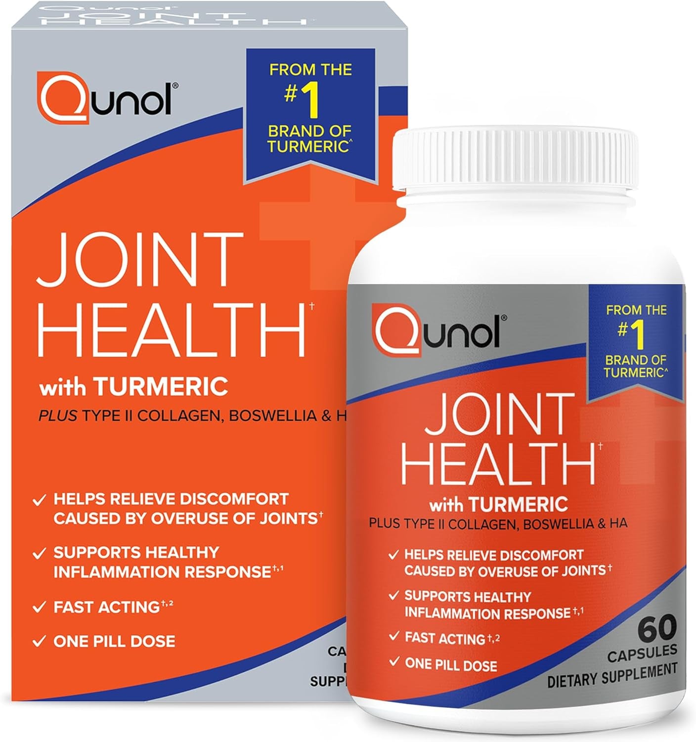 Qunol 5-In-1 Joint Support Supplement, Fast Acting, One Pill Dose, Sup ...
