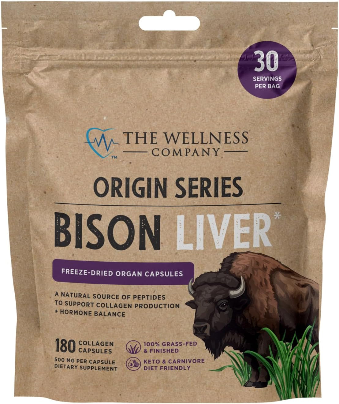 Bison Liver Supplement Capsules | 100% Grass Fed Bison Freeze-Dried Or ...