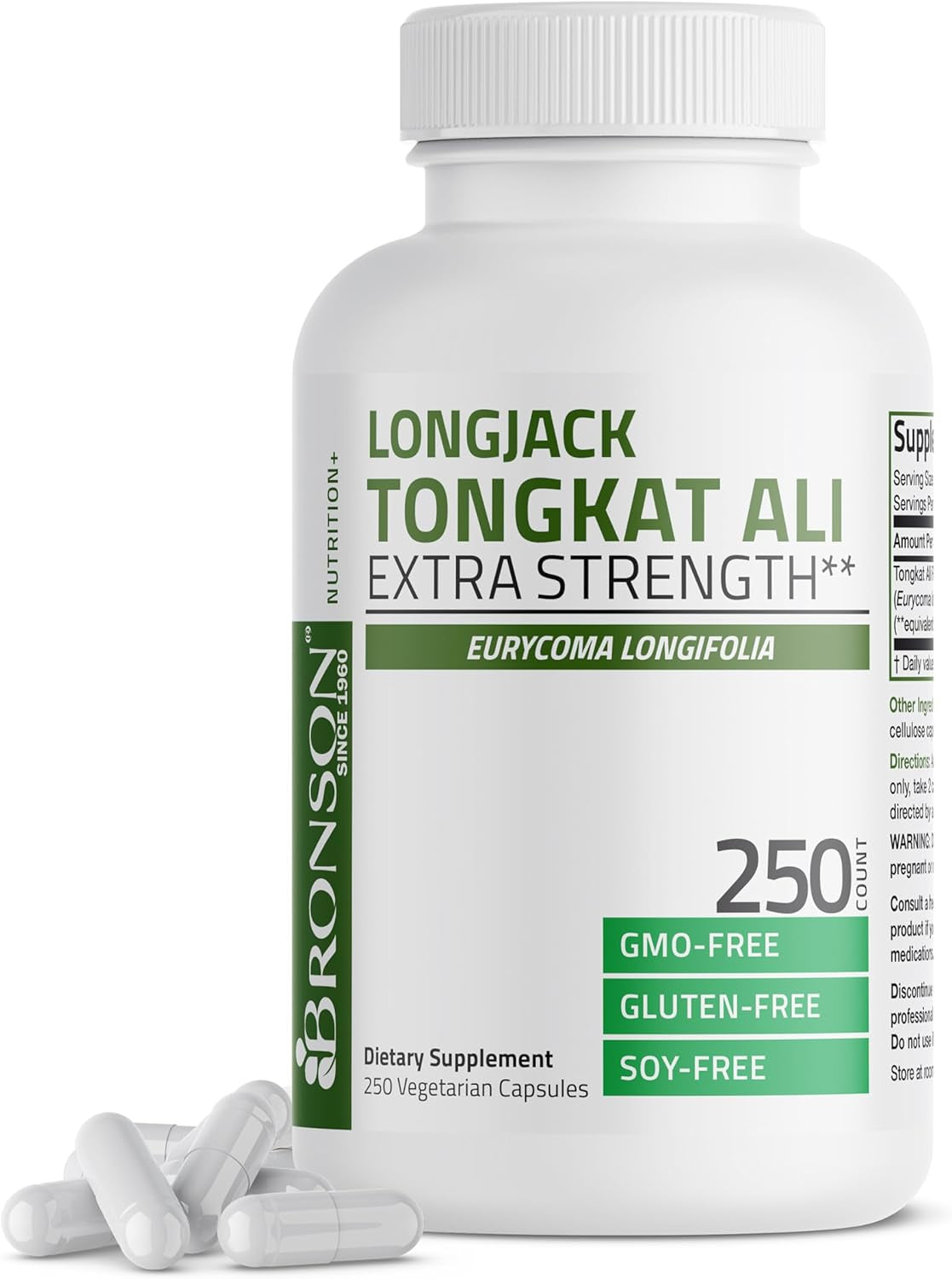 Bronson Longjack Tongkat Ali Extra Strength, 250 Vegetarian Capsules ...