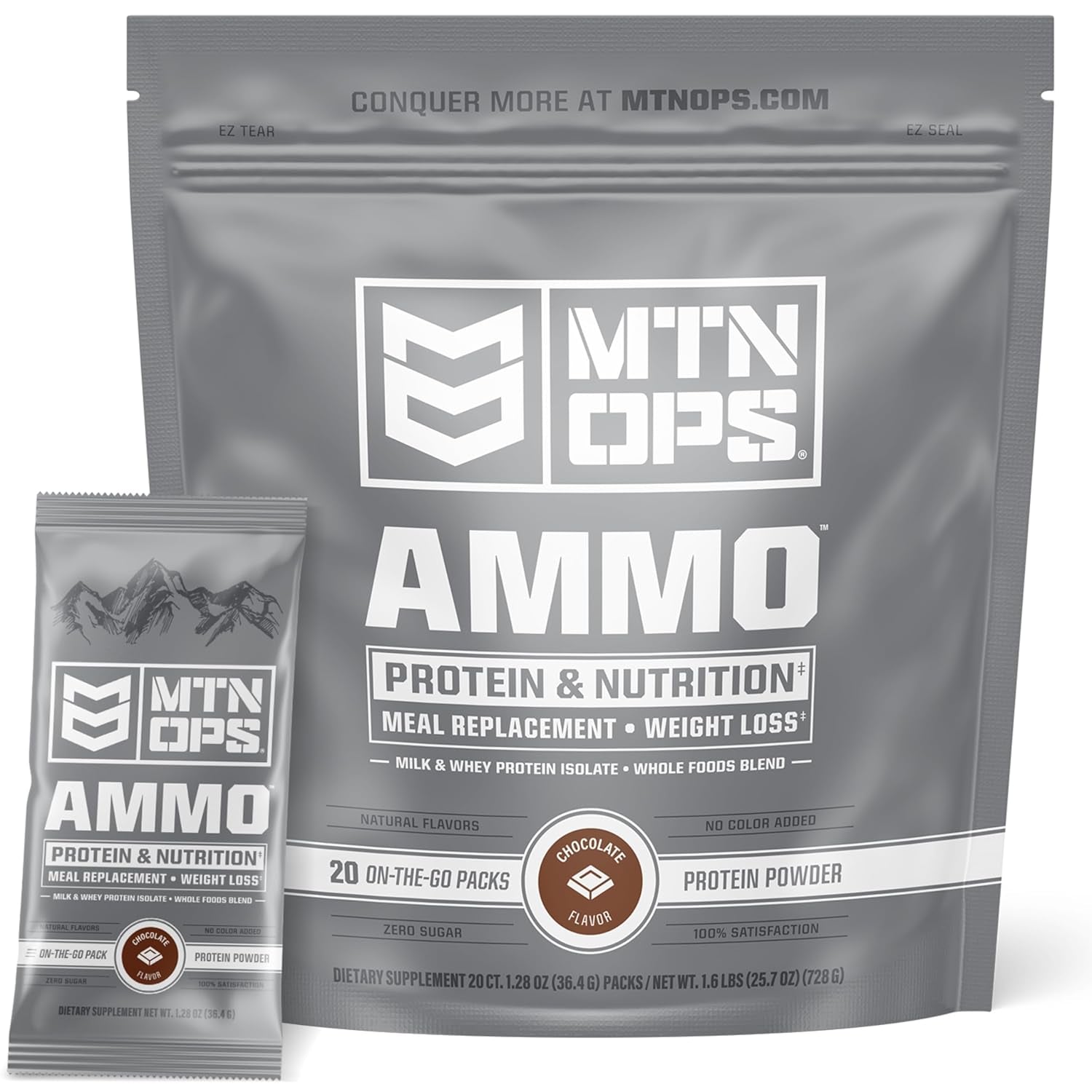 MTN OPS Ammo Trail Packs Protein Meal Replacement Powder - 20 Servings ...