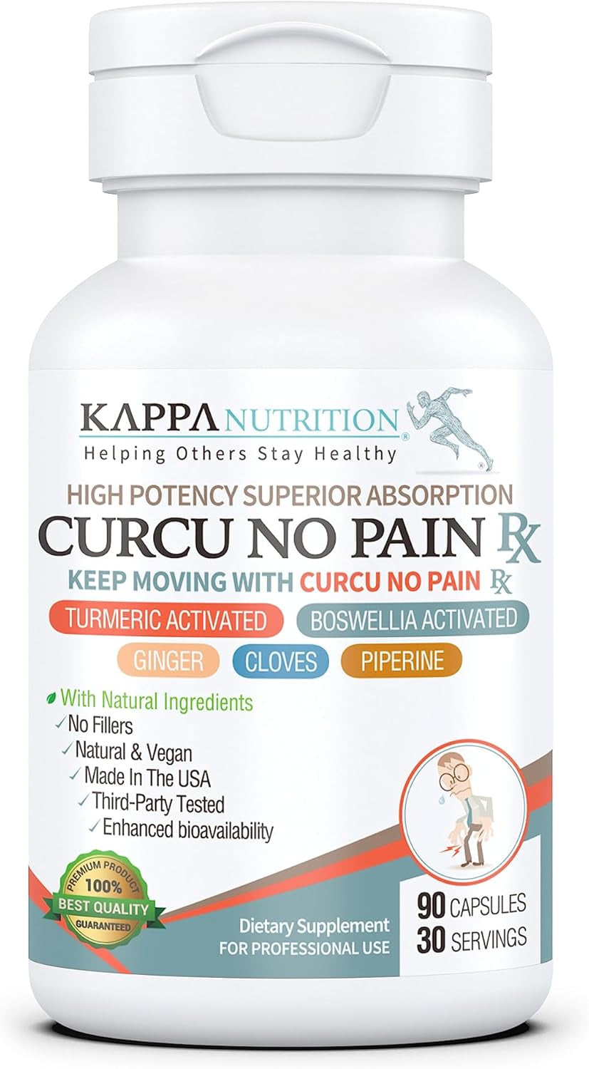 KAPPA NUTRITION Curcu No Pain Rx (90 Capsules) Supports Joints, Muscle ...