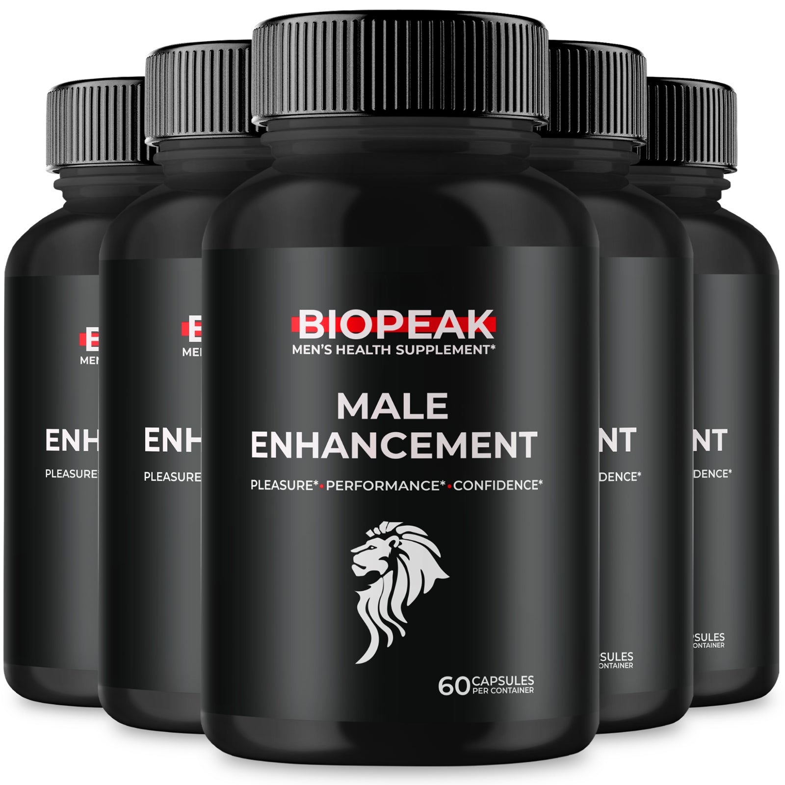 (5 Pack) Biopeak Black HGW Men Supplement Capsules Extra Strength (300 ...