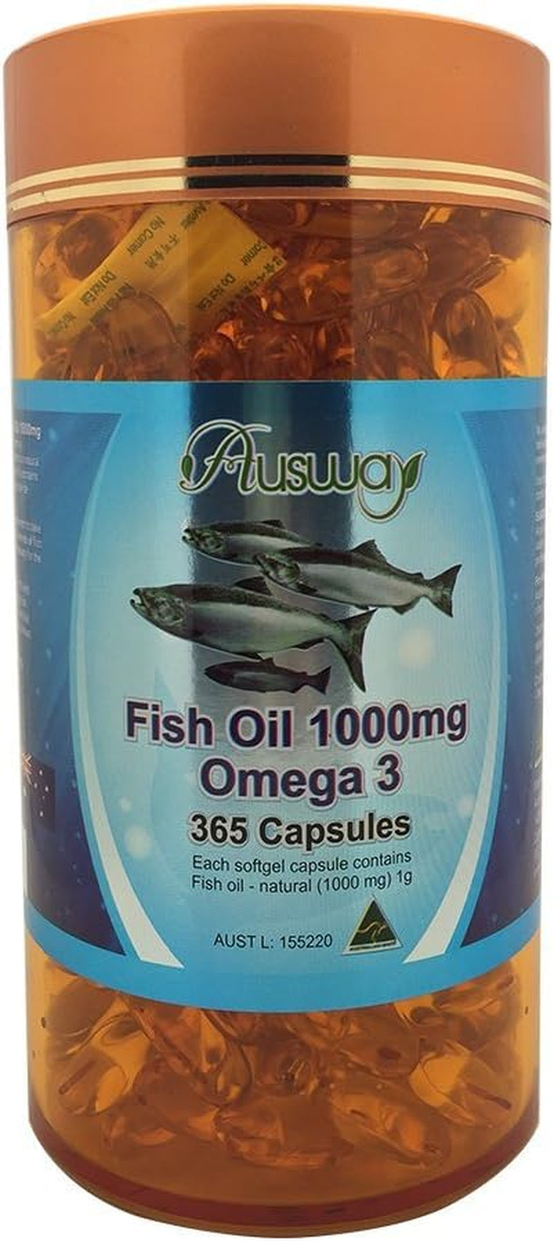 Australian 100% Natural Fish Oil 1,000Mg Omega 3, 365 Capsules (1Year ...