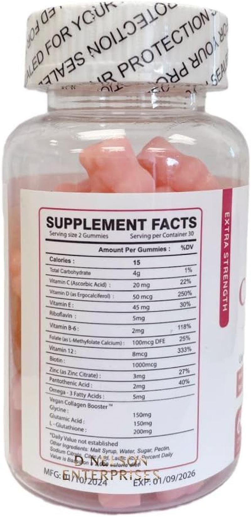 Nature Glow Glutathione Collagen Glow Strawberry Flavor, 60 Organic Ch ...