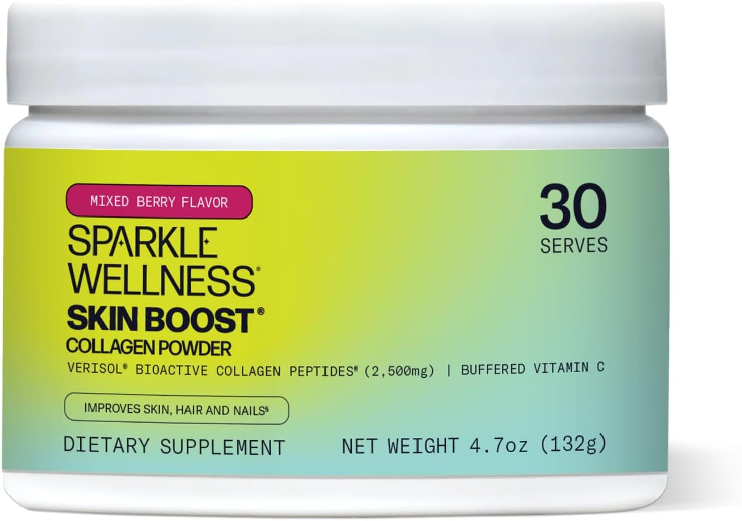 Sparkle Skin Boost (Mixed Berry) [30-Serves] Verisol Collagen Peptides ...