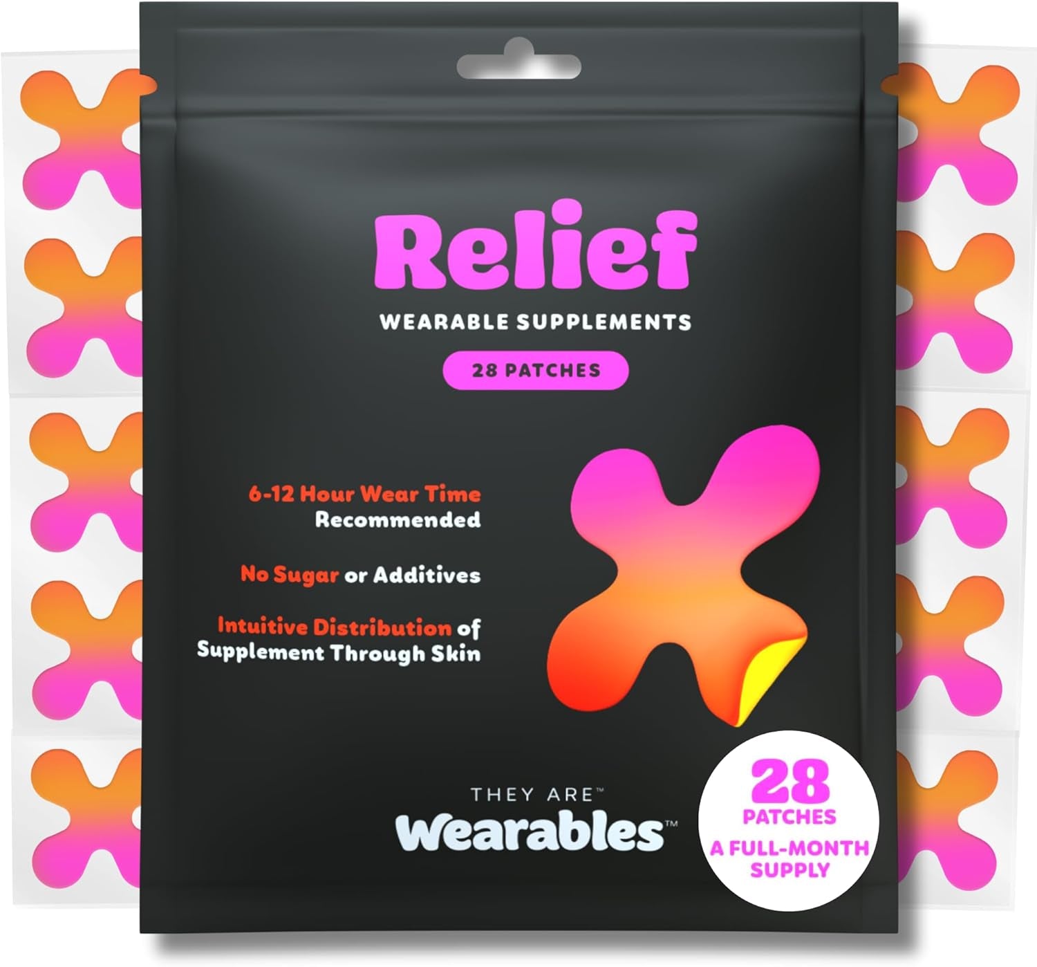 Wearables Natural Relief Patches (28 Count, 1 Month Supply) White Will ...