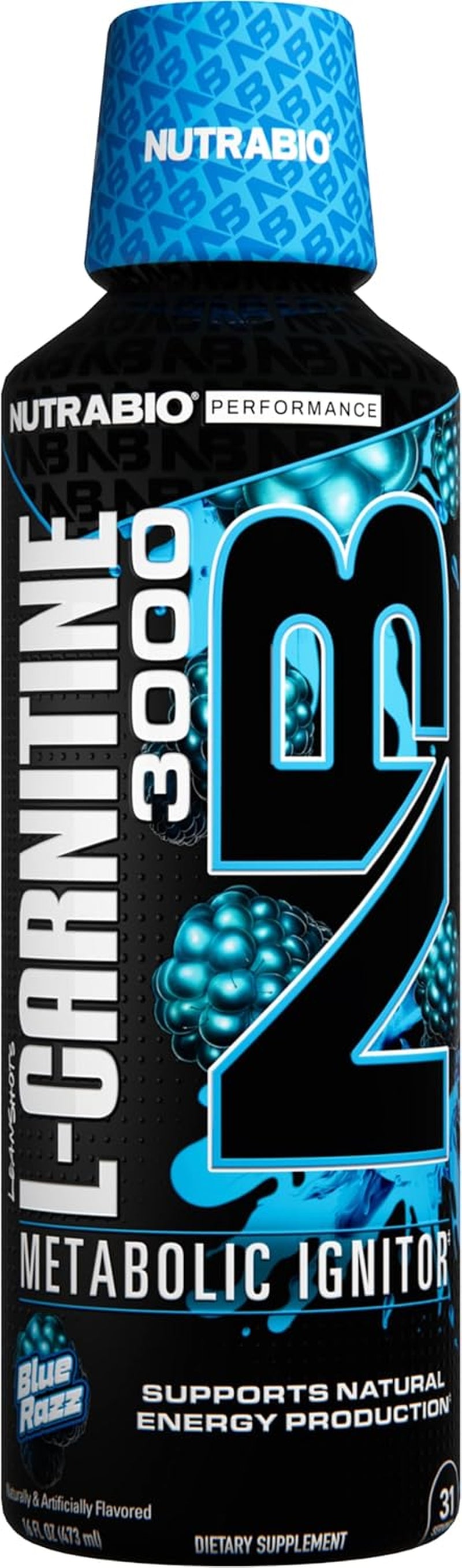 Nutrabio – L-Carnitine Liquid Shots – 3000Mg, (Blue Razz) – 10Mg of Vi ...