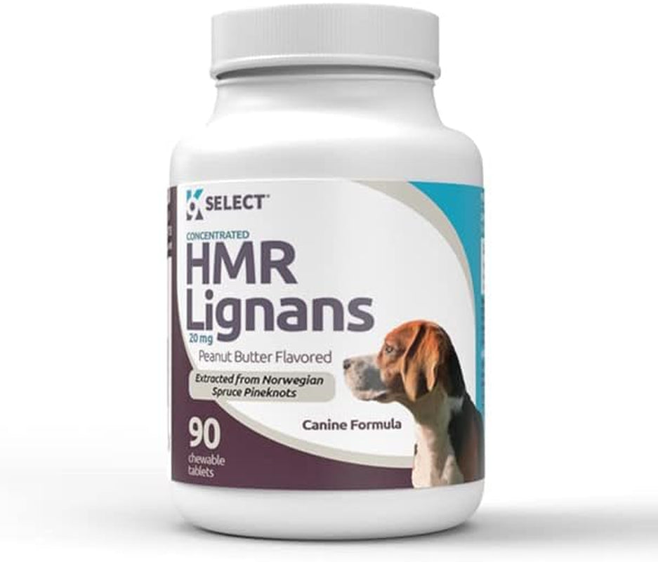 HMR Lignans for Dogs 20Mg, 90 Peanut Butter Tablets for Medium Dogs ...