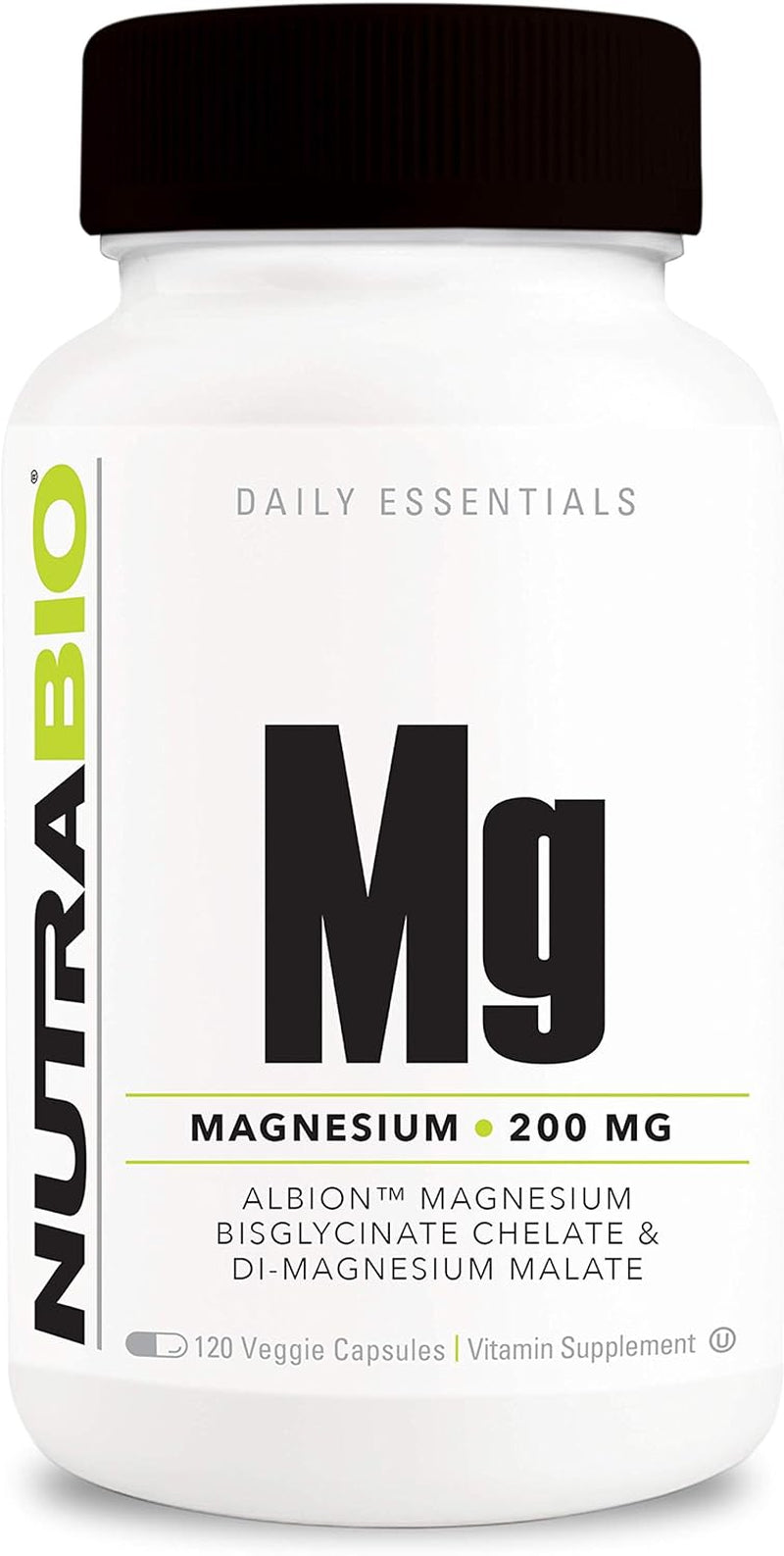 Nutrabio Reacted Magnesium Supplement - Muscle Relaxation - Bone Forma ...