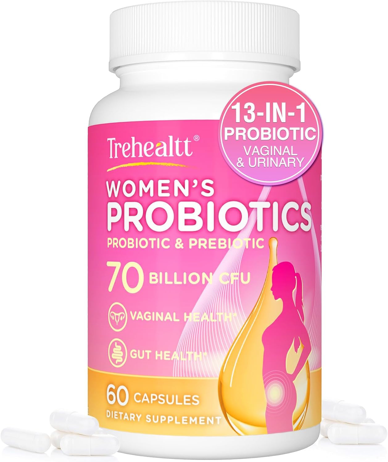 Vaginal Probiotics, 13-In-1 Womens Probiotic, PH Balance with 70 Billi ...