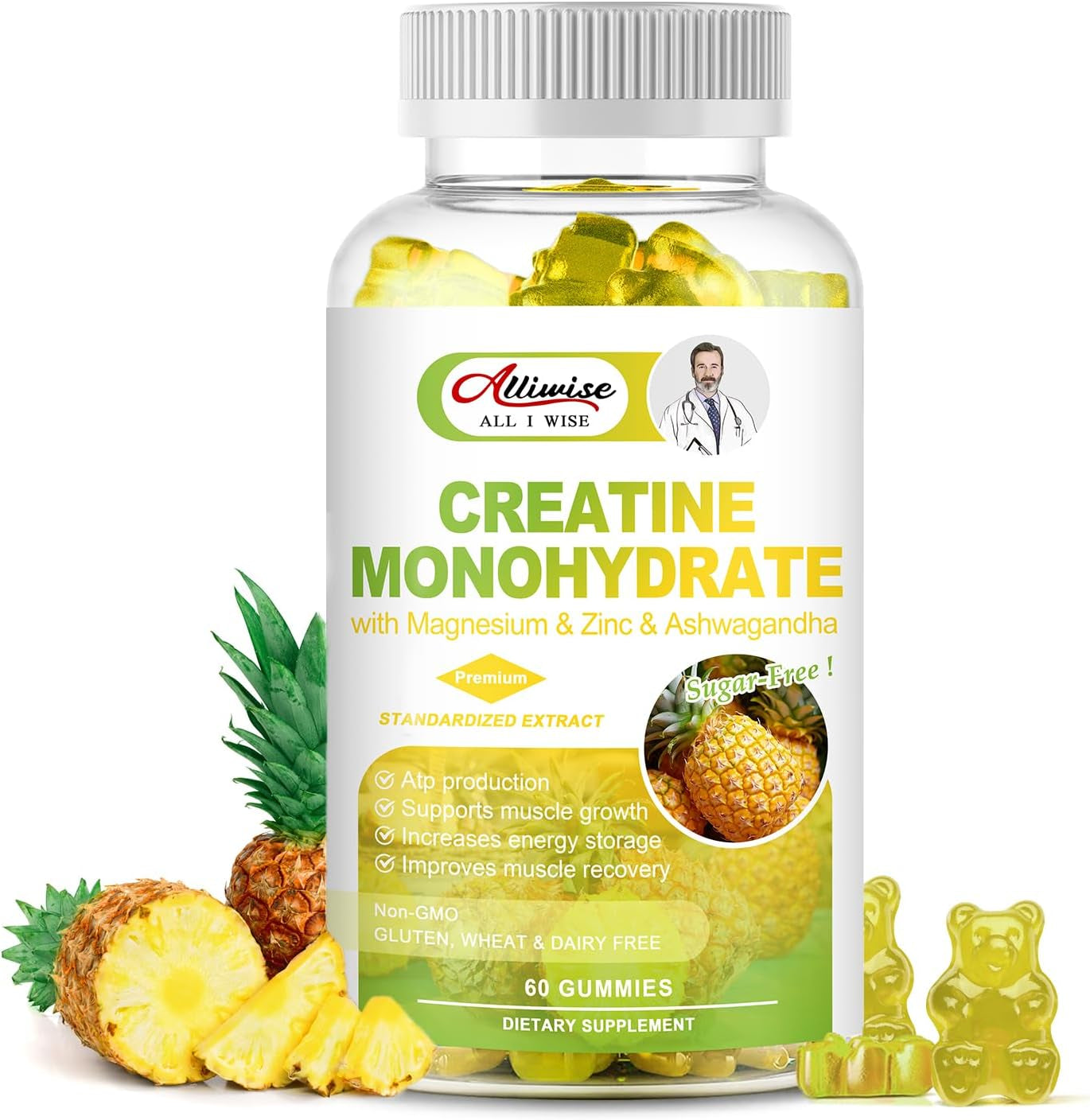 Creatine Monohydrate Gummy for Men & Women, Sugar-Free Creatine Monohy ...