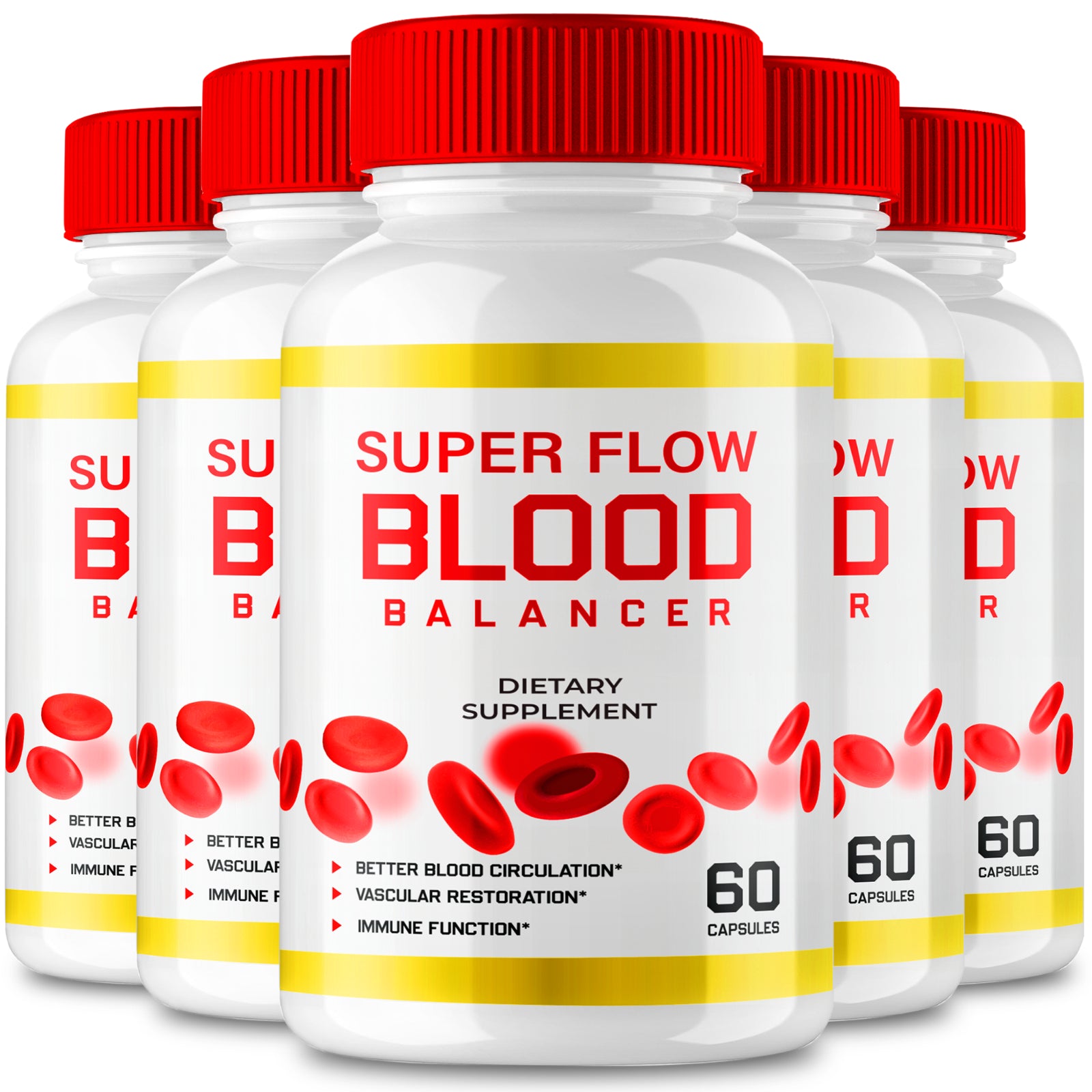 (5 Pack) Super Flow Blood Capsules, Superflow Healthy Blood Pills (300 ...