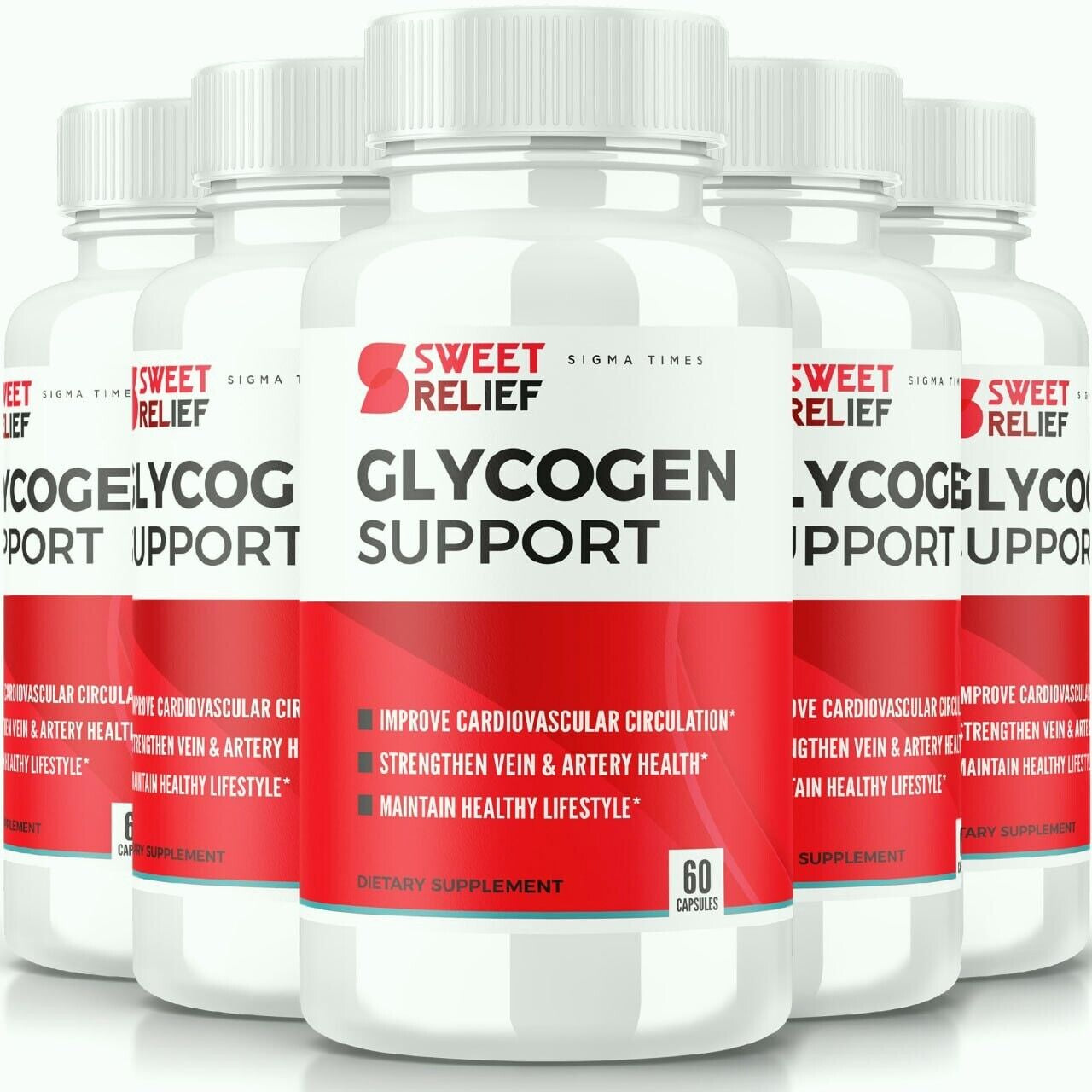 (5 Pack) Sweet Relief Glycogen Support - Sweet Relief Blood Vessel Cle ...