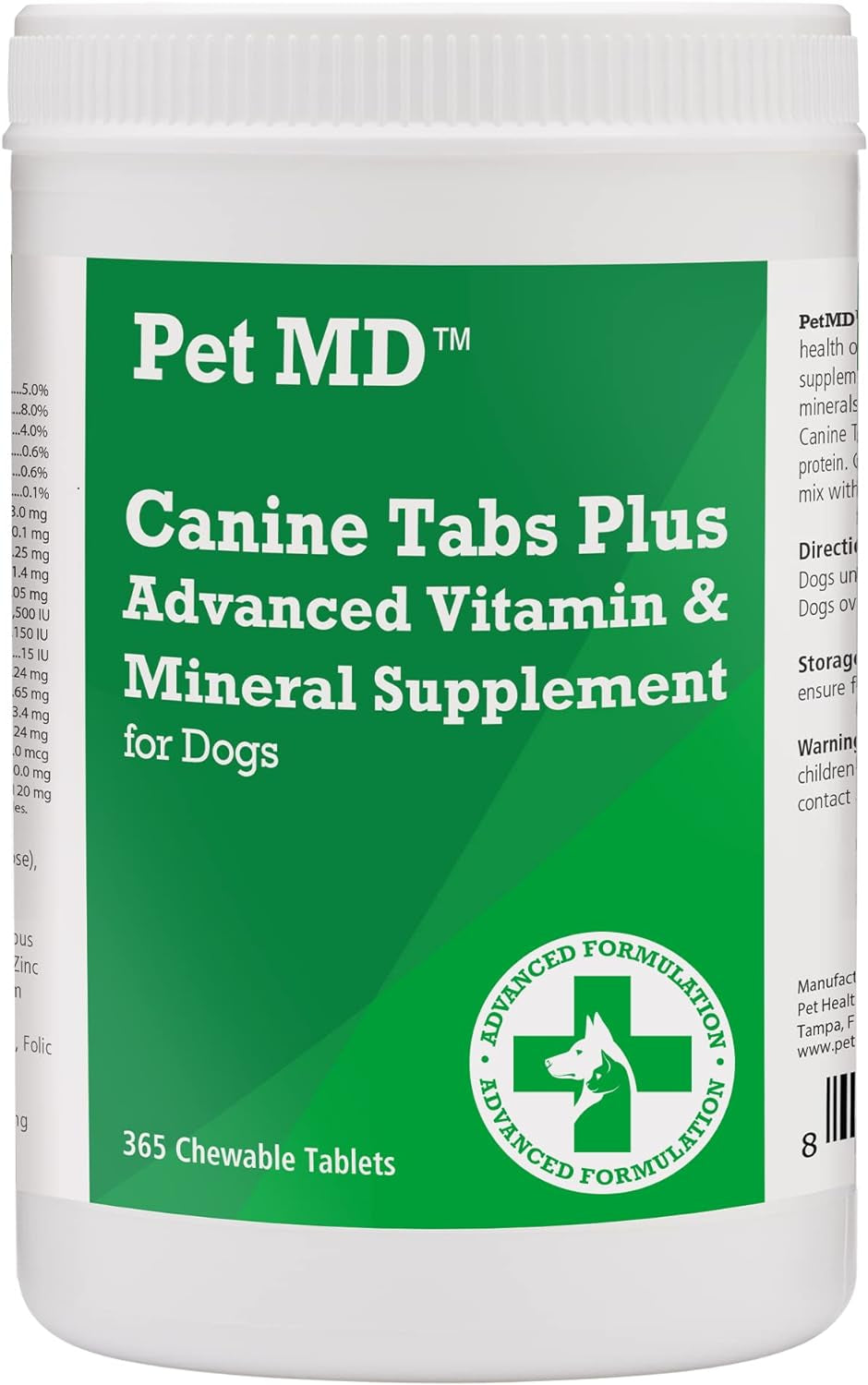 Pet MD - Canine Tabs plus 365 Count - Advanced Multivitamins for Dogs ...