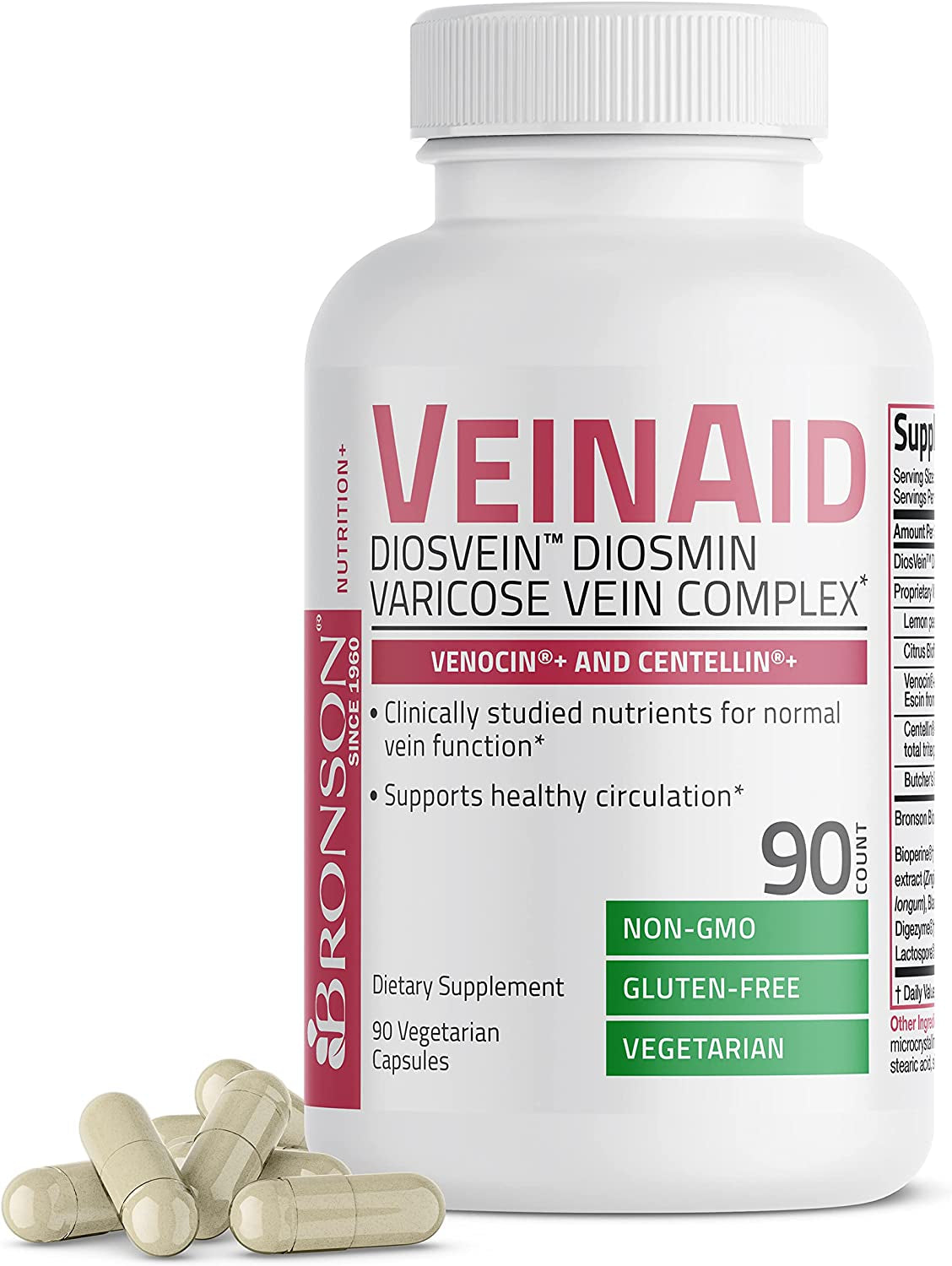 Bronson Veinaid Diosmin 1000Mg Diosvein Varicose Vein Complex with Ven ...