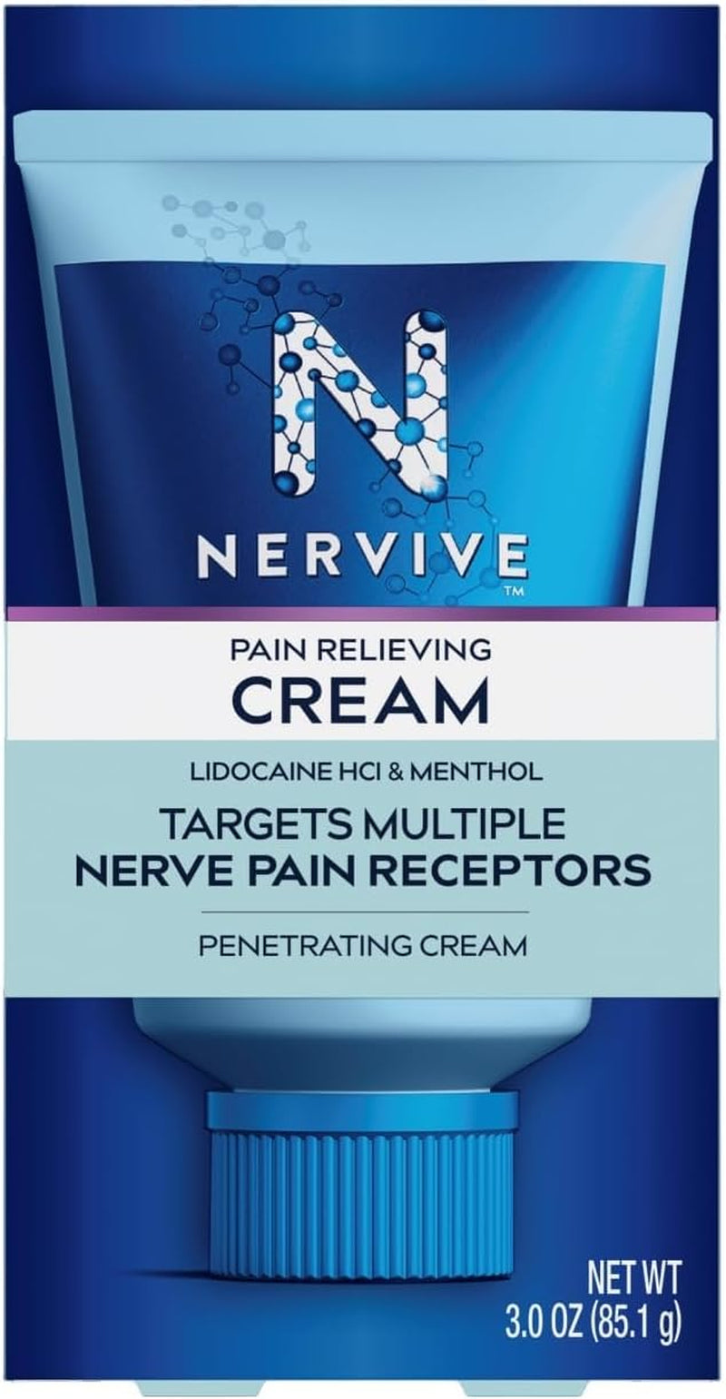 Nervive Nerve Care, Pain Relieving Cream, Max Strength Non-Greasy Topi ...